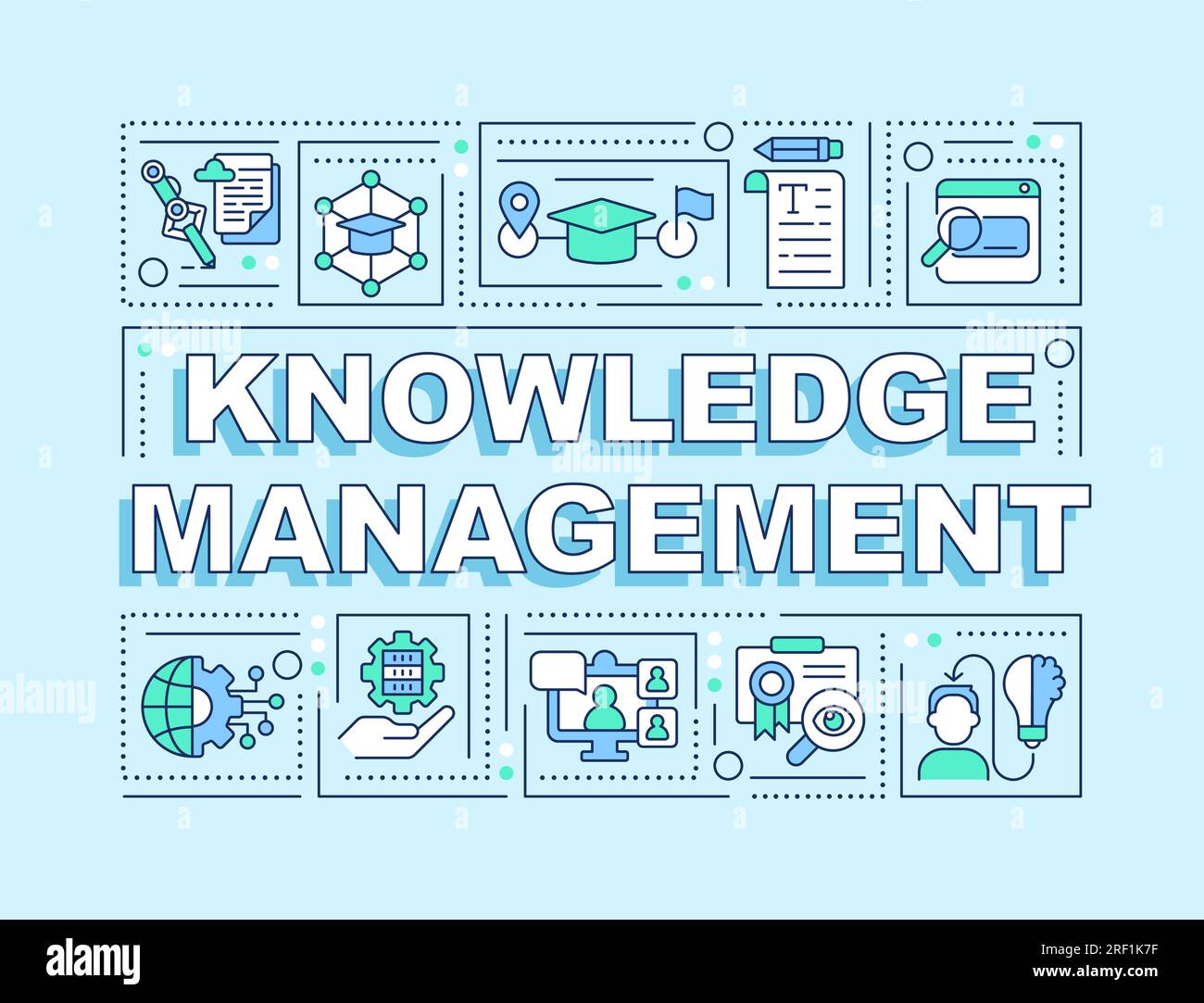 Knowledge management text with linear icons Stock Vector Image & Art ...