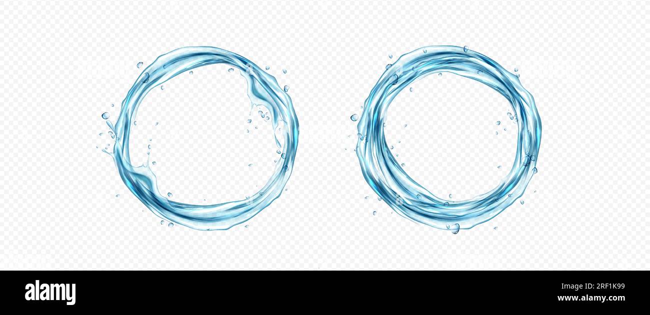 Realistic set of water circles isolated on transparent background ...