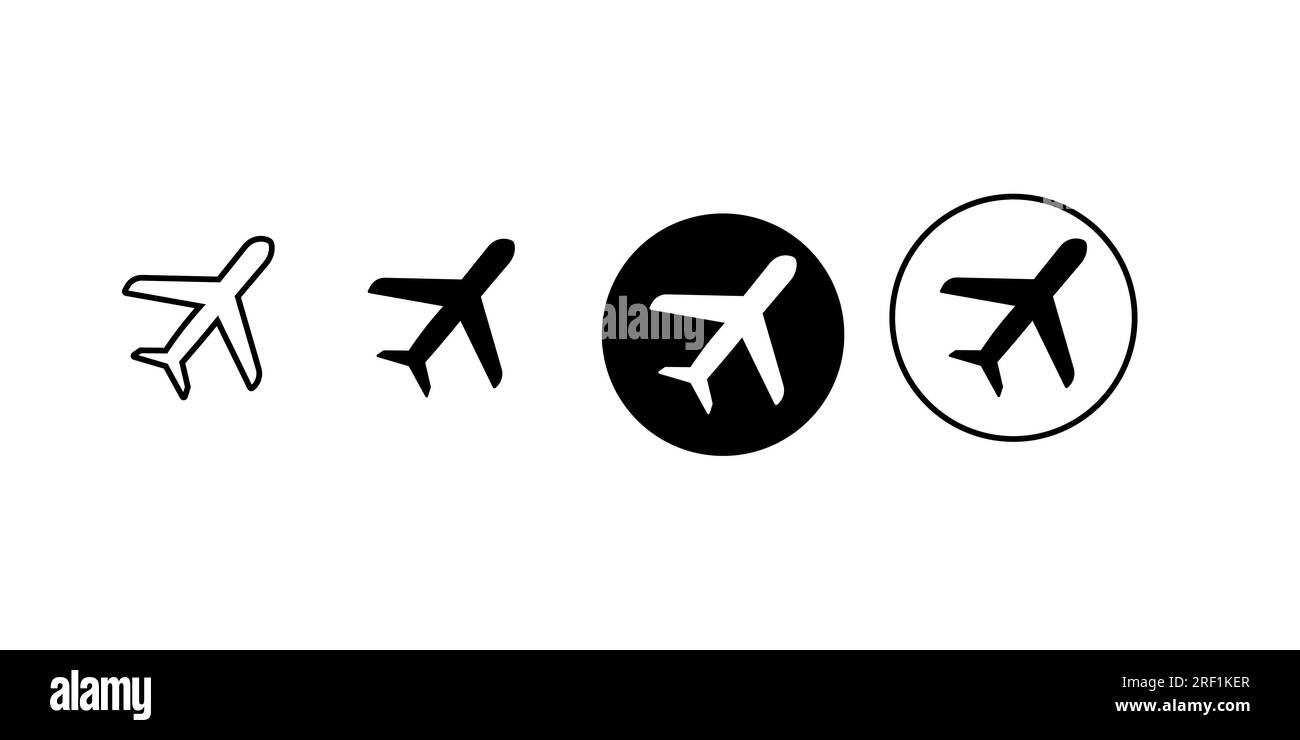 Vector set airplane symbols. All vector objects are isolated. Colors ...