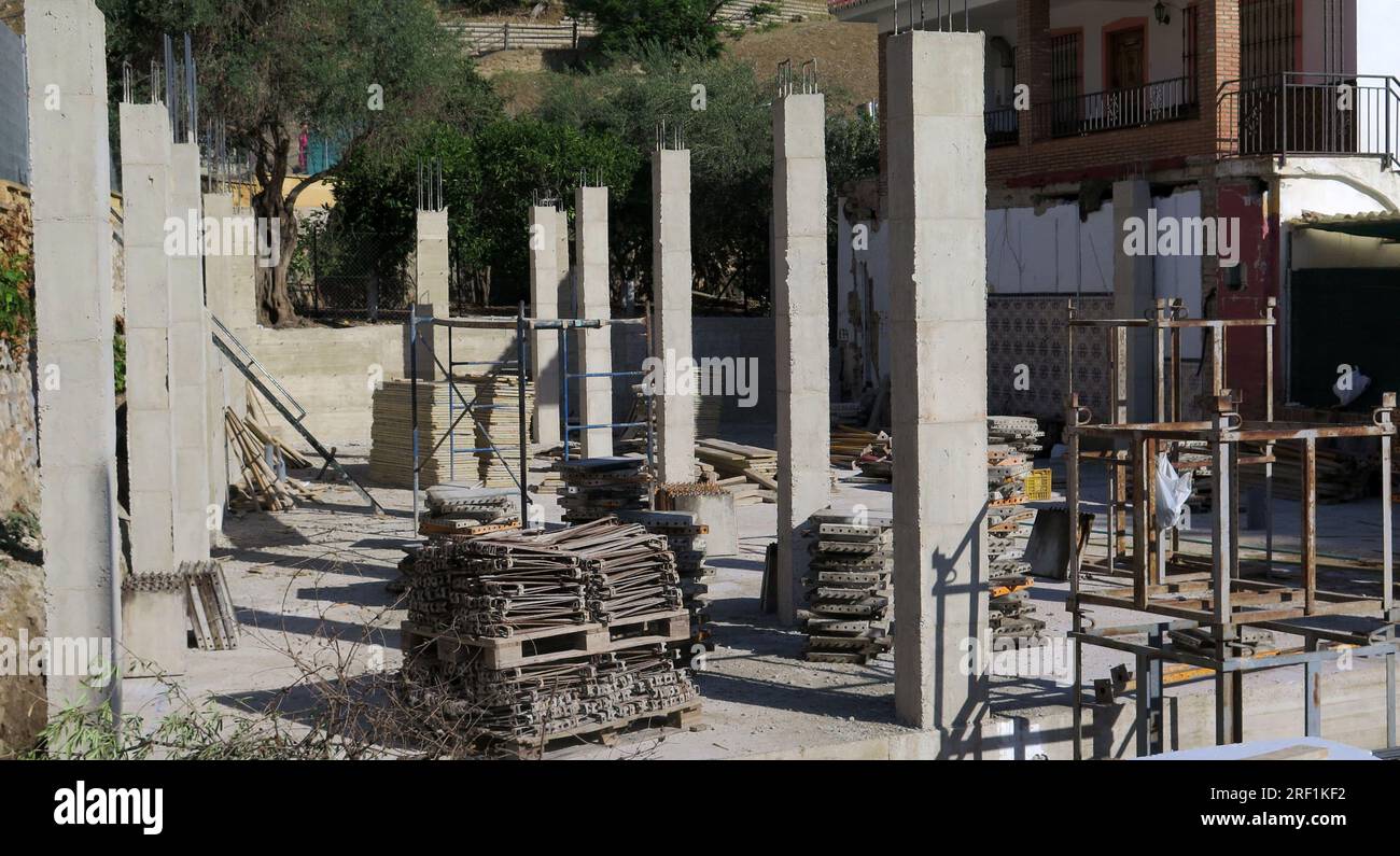 Construction site - Second phase in Andalusian village Stock Photo - Alamy