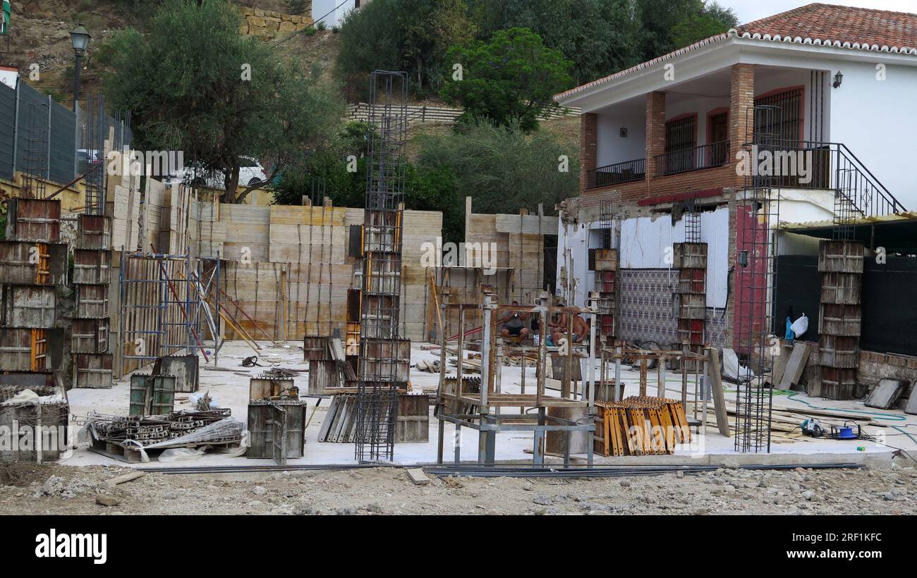 Construction site - Second phase in Andalusian village Stock Photo - Alamy