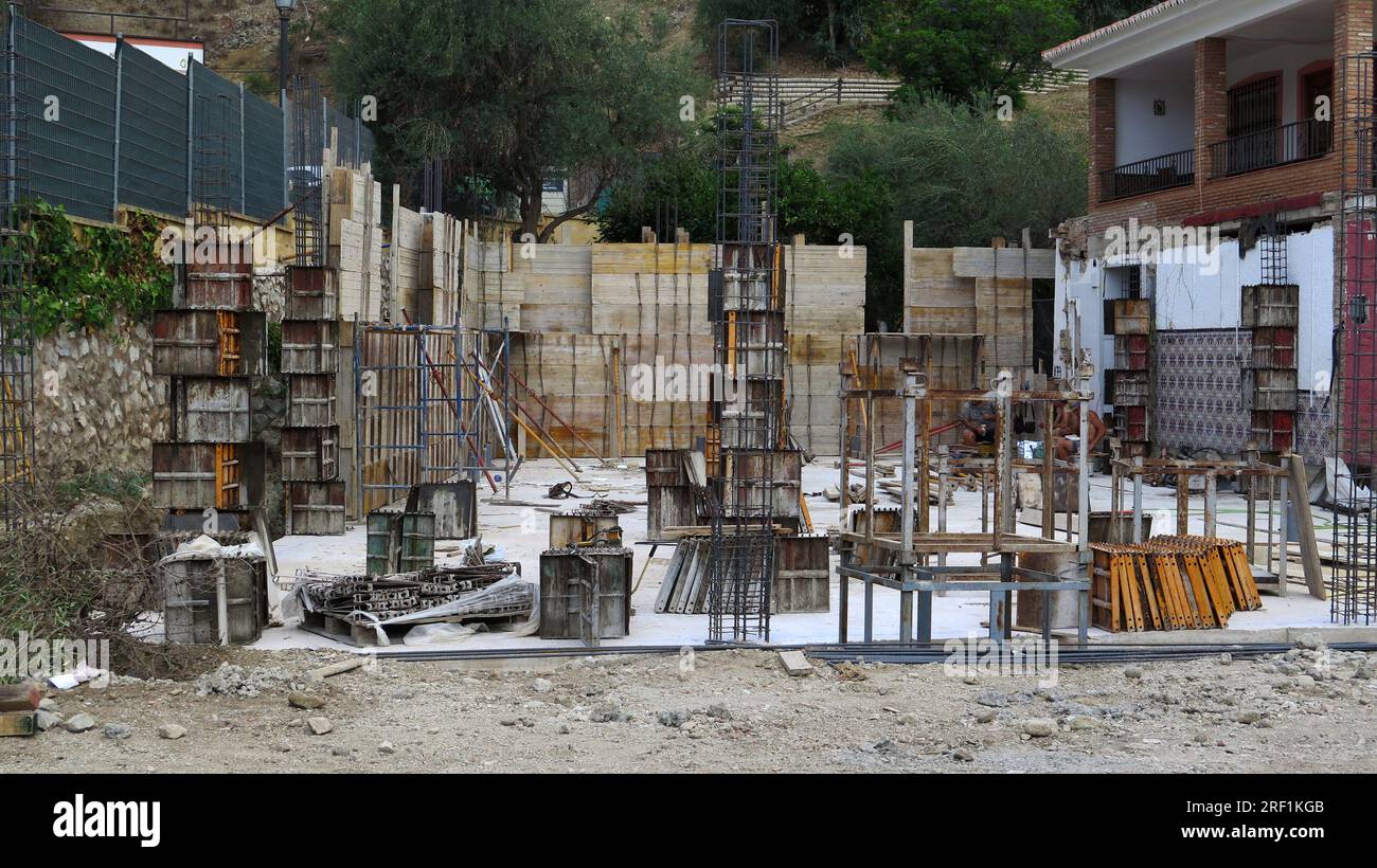 Construction site - Second phase in Andalusian village Stock Photo - Alamy