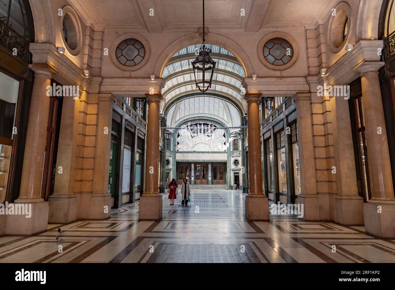 Turin, Italy - March 28, 2022: Galleria San Federico is a commercial ...