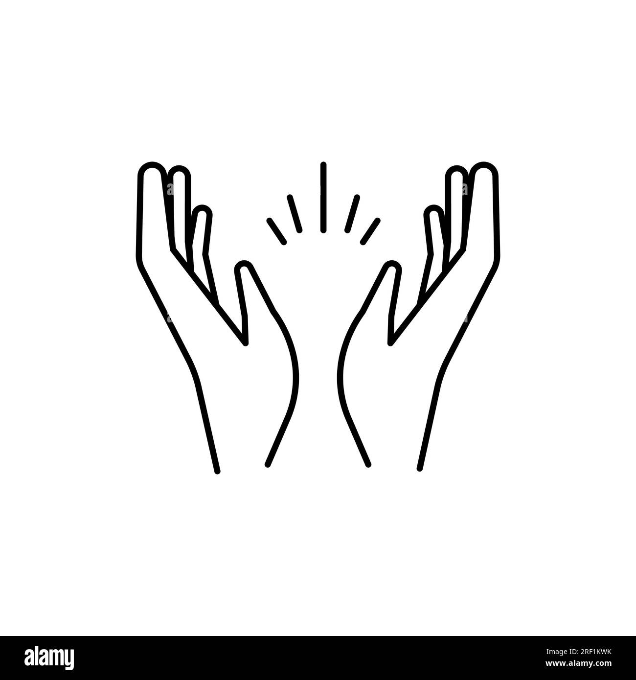 Pray thin line icon, religion and prayer, hands praying sign, vector ...