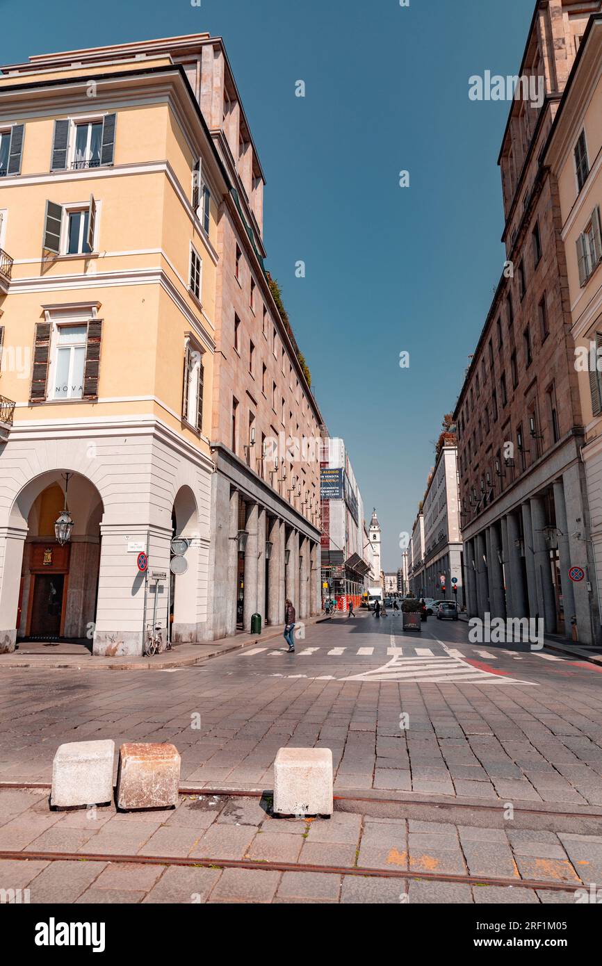 Turin, Italy - March 28, 2022: Via Roma is a vital artery and a luxury ...