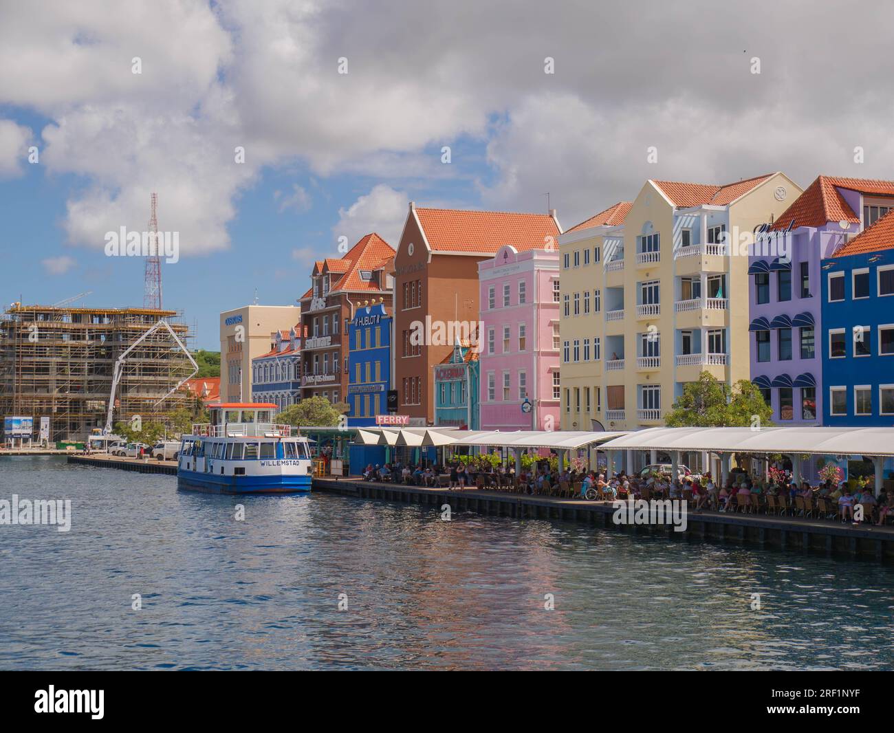 Traditional and colourful Dutch style buildings on the waterfront in ...