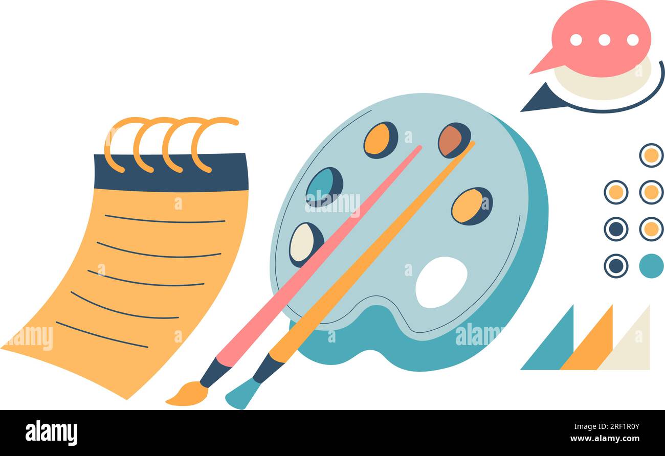 Color palette for drawing notebook and chat bubble Stock Vector Image ...
