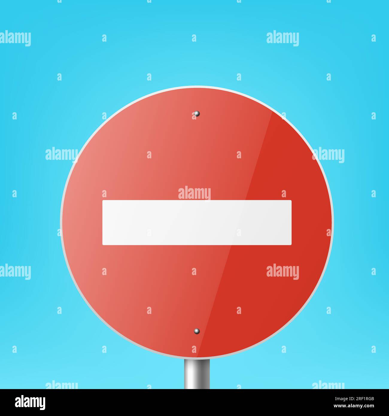 Vector Red and White Round Prohibition Sign Icon - Do not Enter. Stop ...