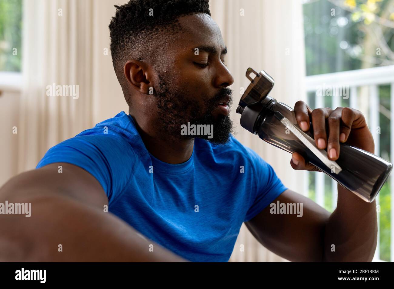 African american man drinking water hi-res stock photography and images ...