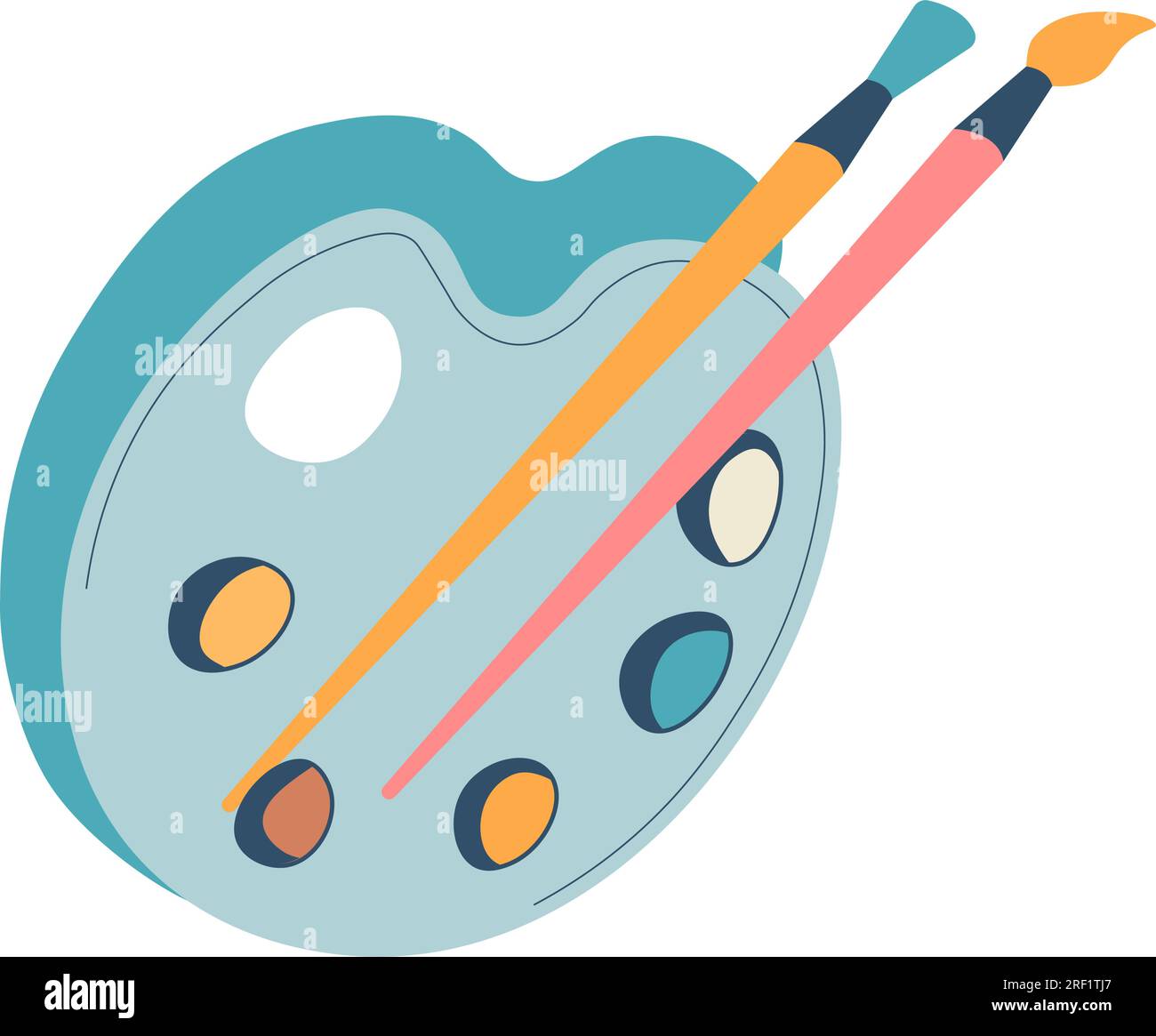 Artist palette for mixing colors, drawing hobby Stock Vector Image ...