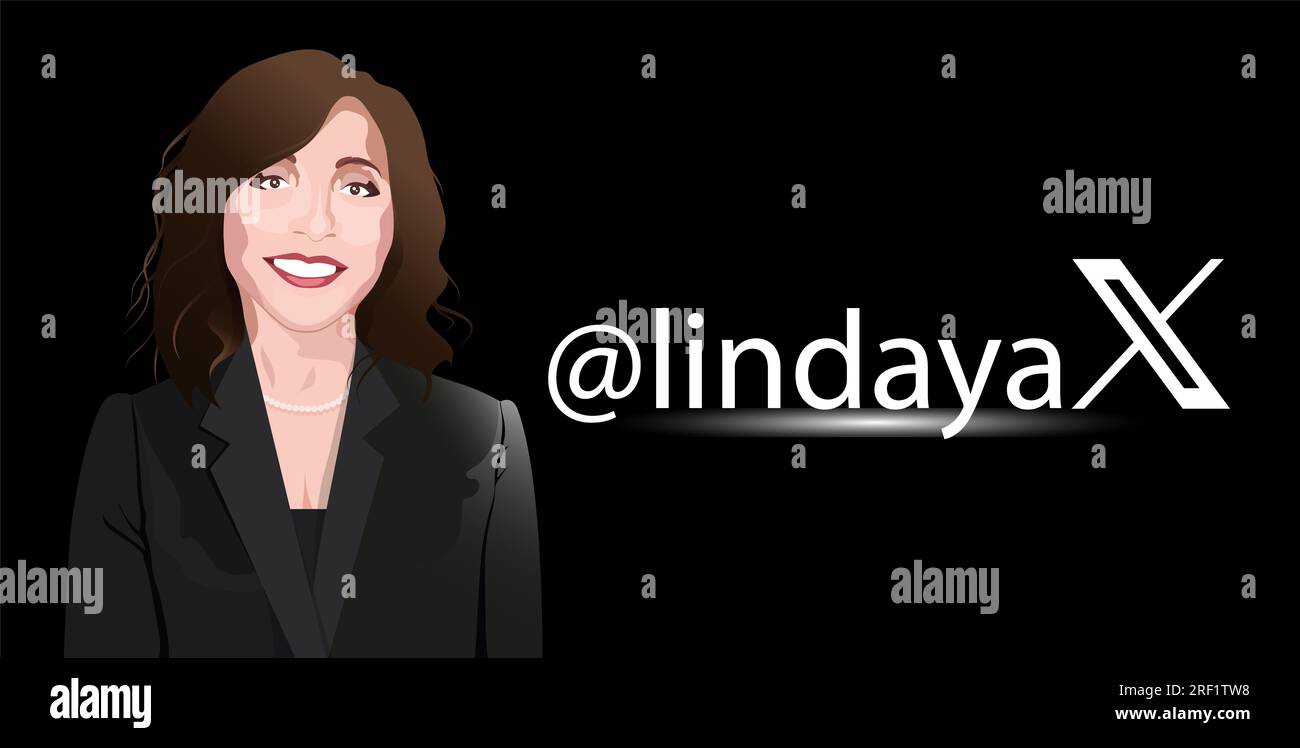Twitter CEO Linda Yaccarino and the new Twitter logo X Stock Photo - Alamy