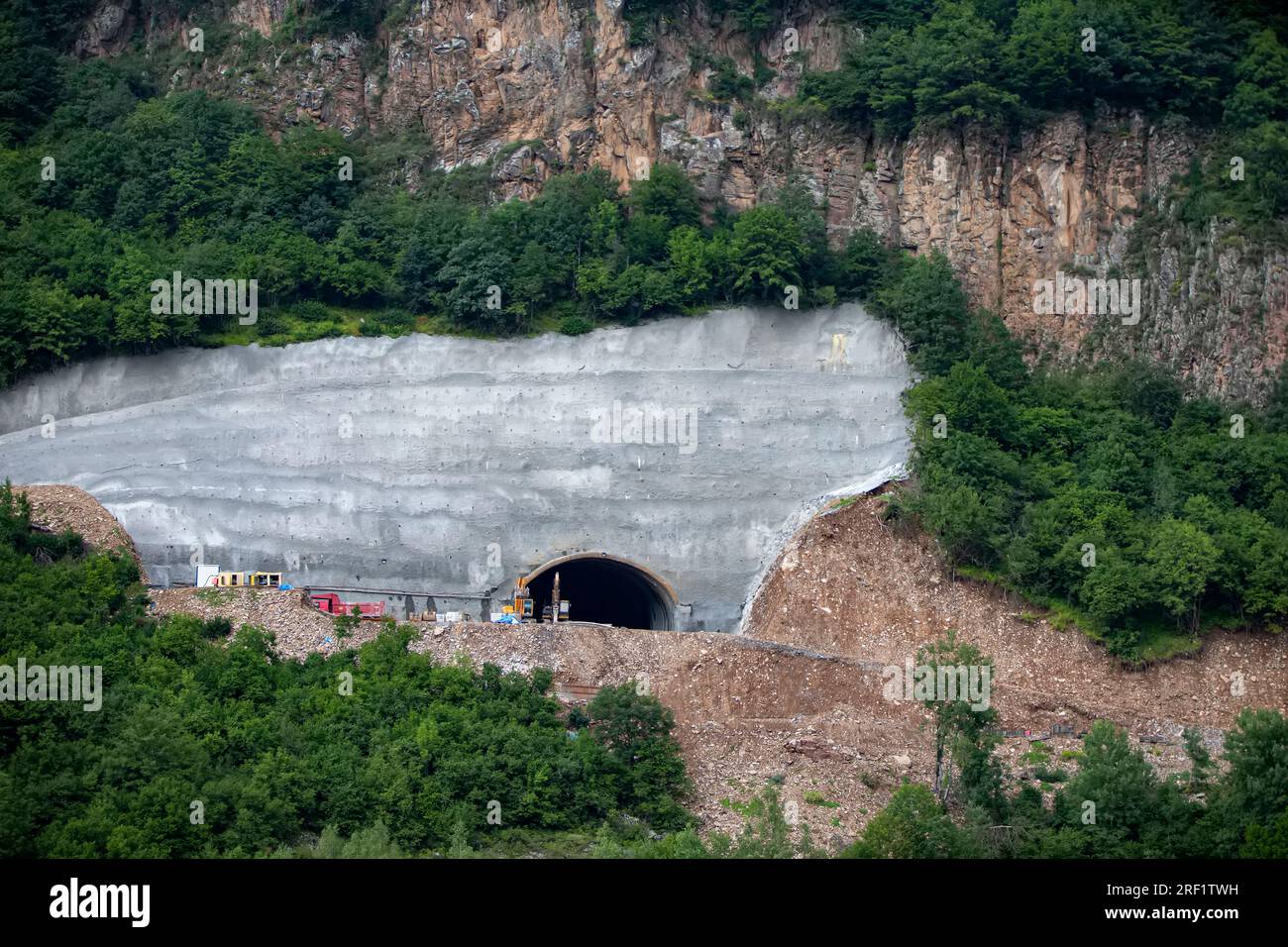 Construction of a tunnel in a mountainous area Stock Photo - Alamy