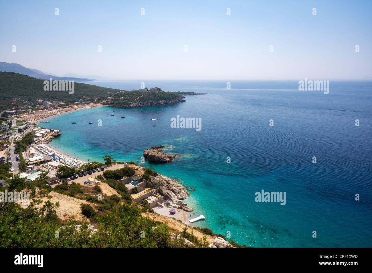 Flying a drone over Jali Beach, one of the most beautiful beaches of ...