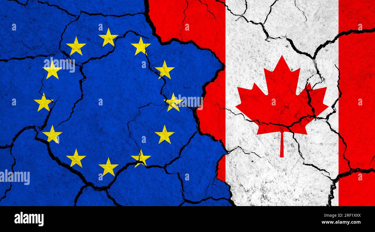 Flags of European Union and Canada Stock Photo - Alamy