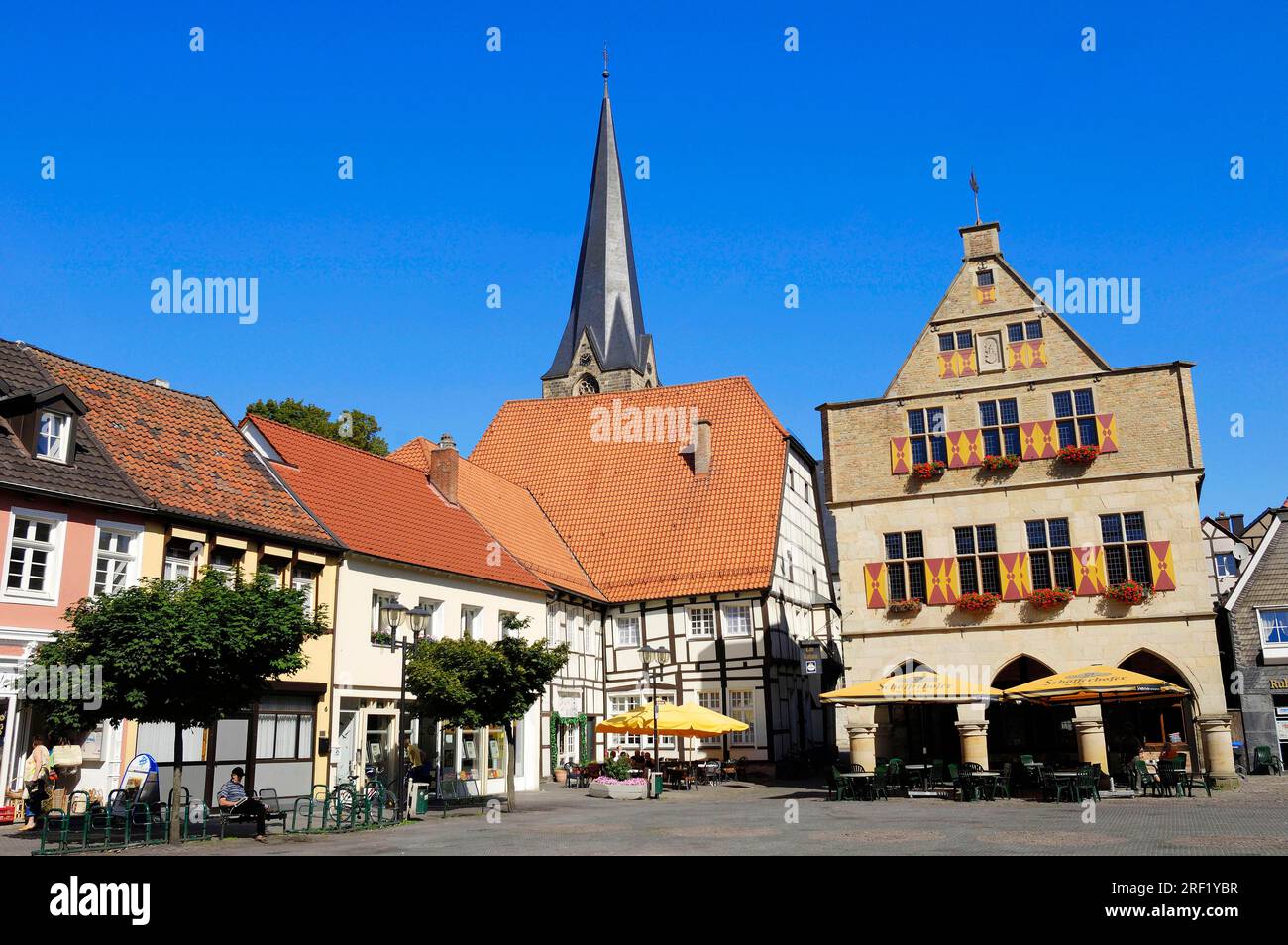 Town Hall and Market Square, Werne, North Rhine-Westphalia, Germany ...