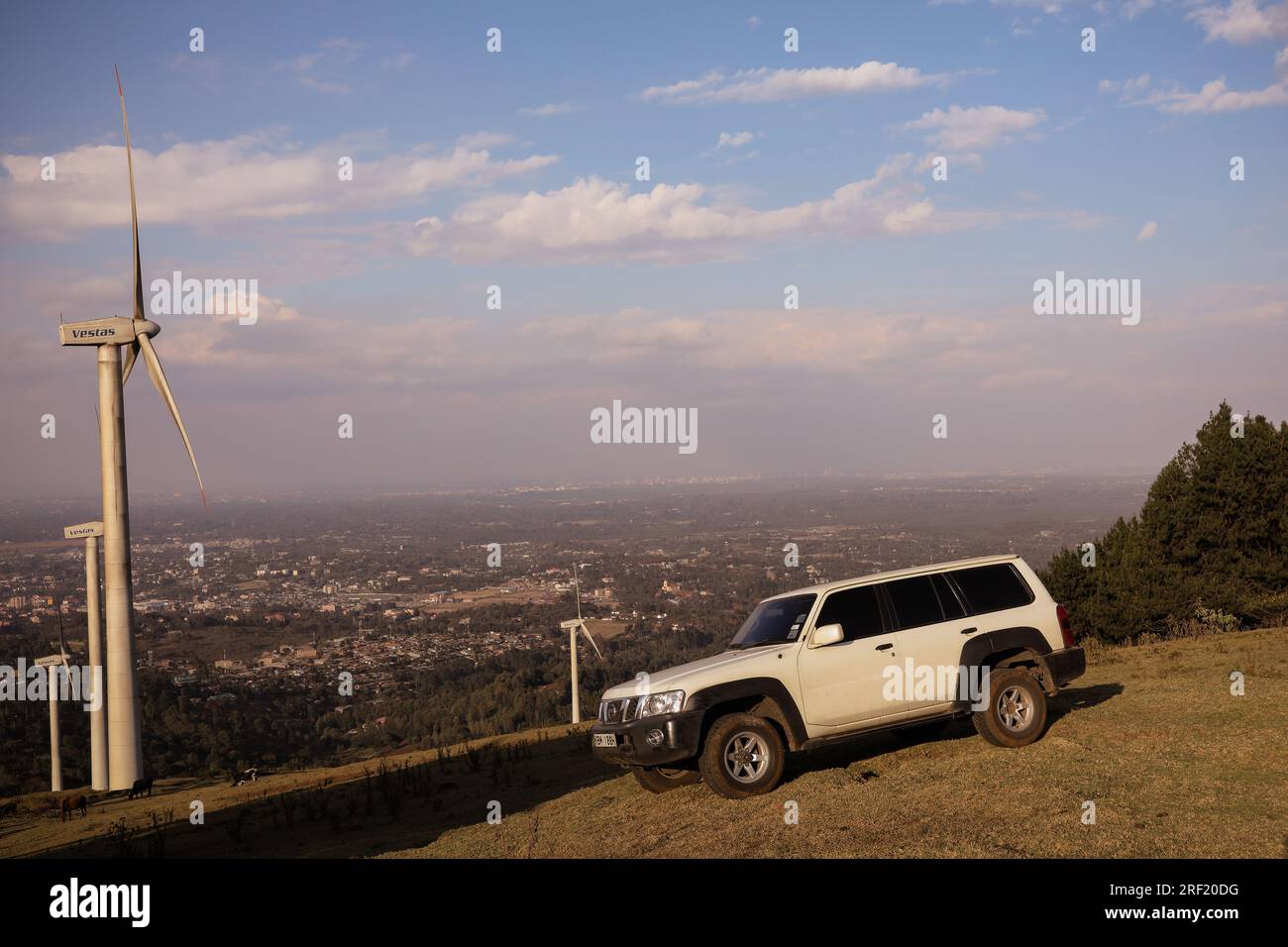Wind power energy station at the Ngong Hills Forest Reserve ...