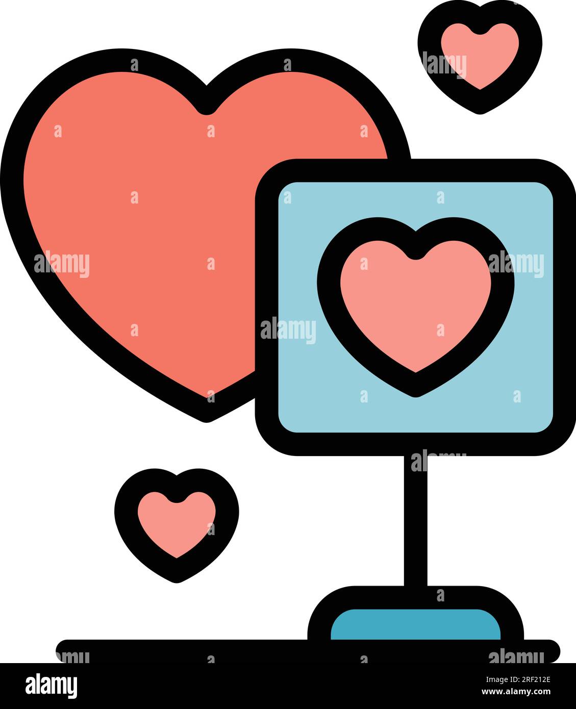 Like influence media icon outline vector. Share brand. Digital content ...