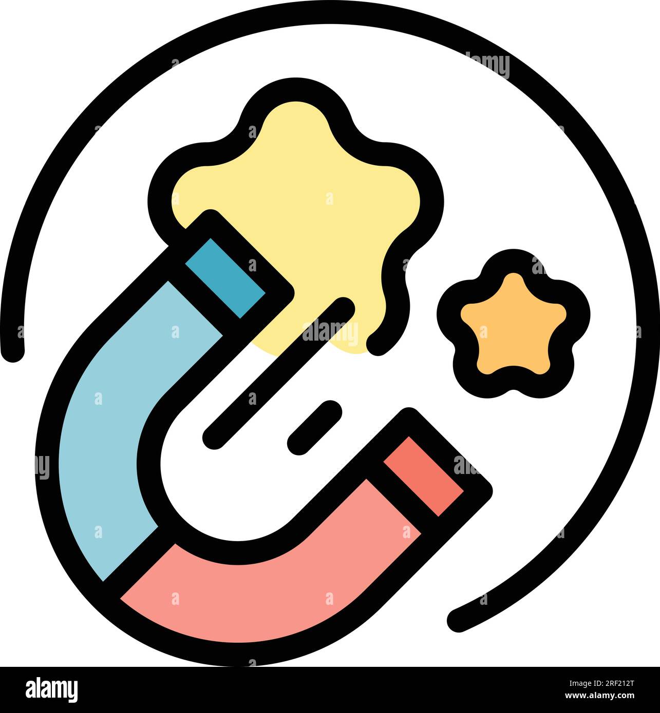 Influence magnet icon outline vector. Social media. Digital online ...