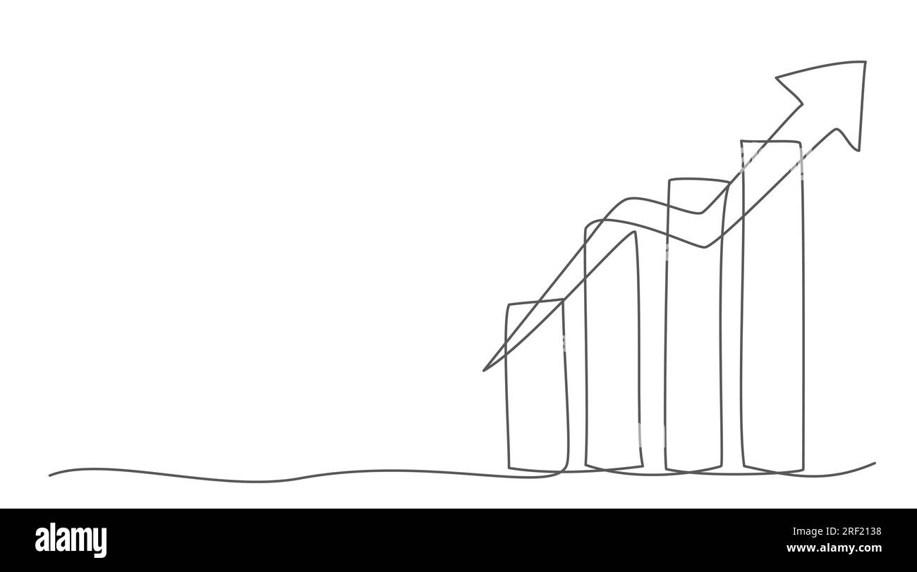 Profit One line drawing isolated on white background Stock Vector Image ...