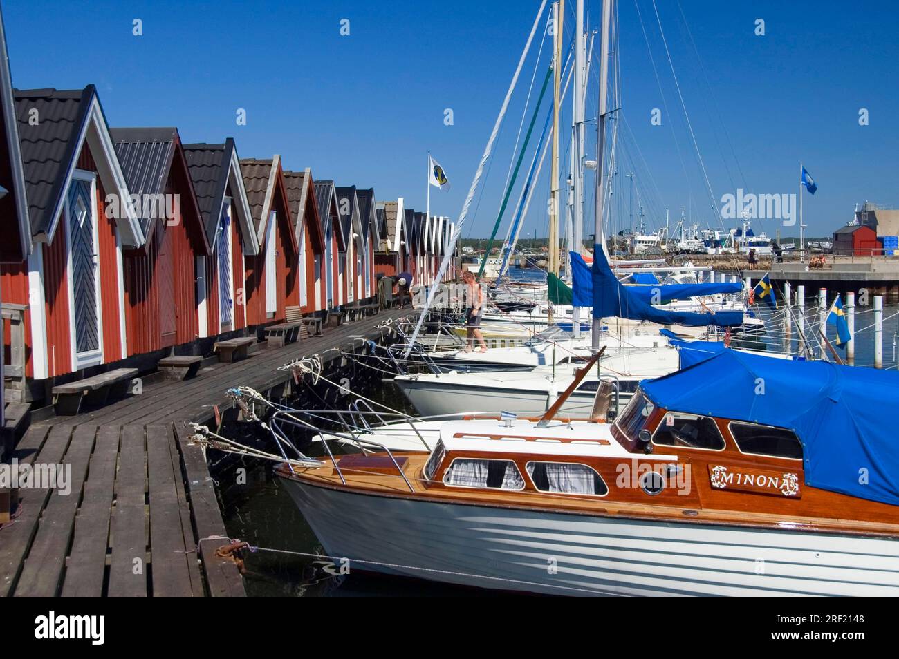 Boats in the harbour, Traesloevslaege, Sweden Stock Photo - Alamy