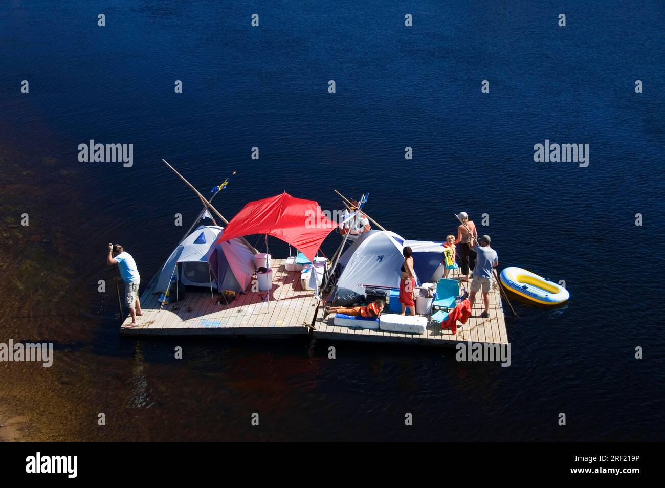 People on raft, river Klaralven, Sweden, Klaraelven Stock Photo - Alamy