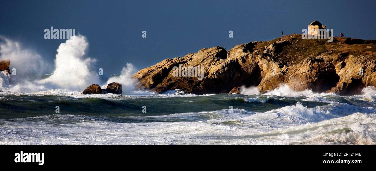 Wild Coast, Cote Sauvage, Quiberon Peninsula, Morbihan, Brittany, Ile ...