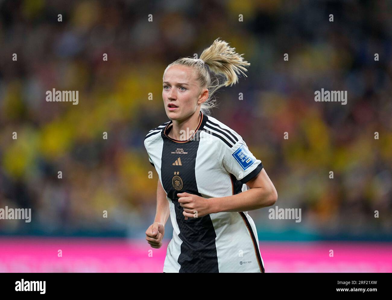July 30 2023: Lea Schueller (Germany) looks on during a game, at, . Kim ...