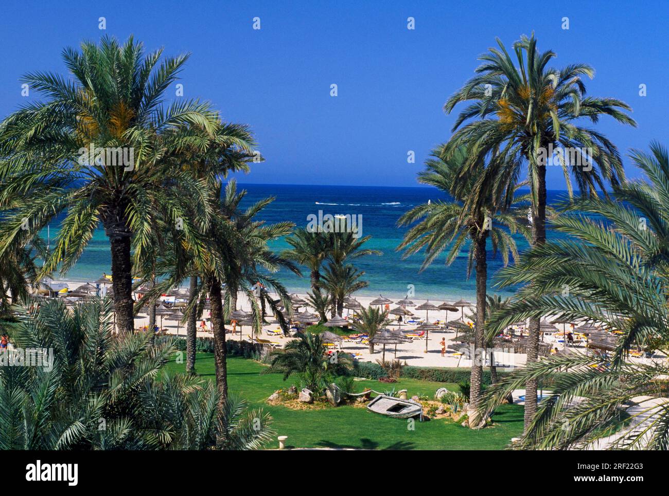 Beach in the oasis of Zarzis, Djerba Island, Tunisia Stock Photo - Alamy