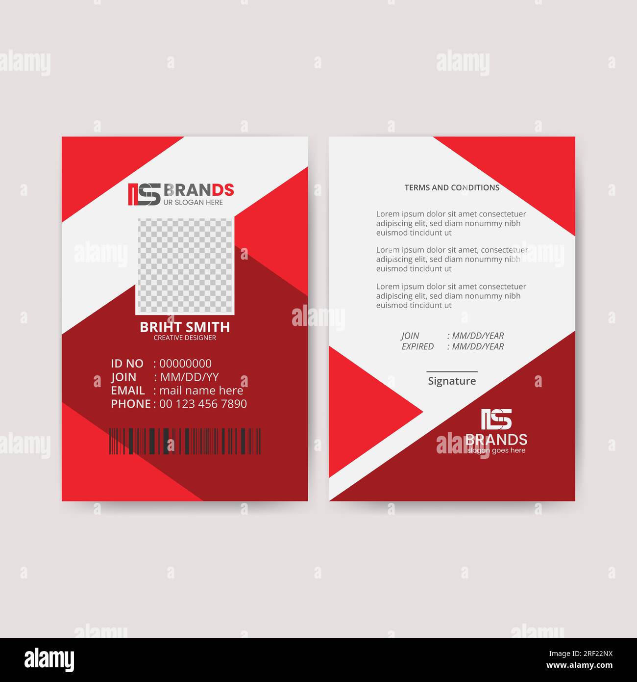 Professional creative simple Business and corporate modern id card template design Stock Vector ...