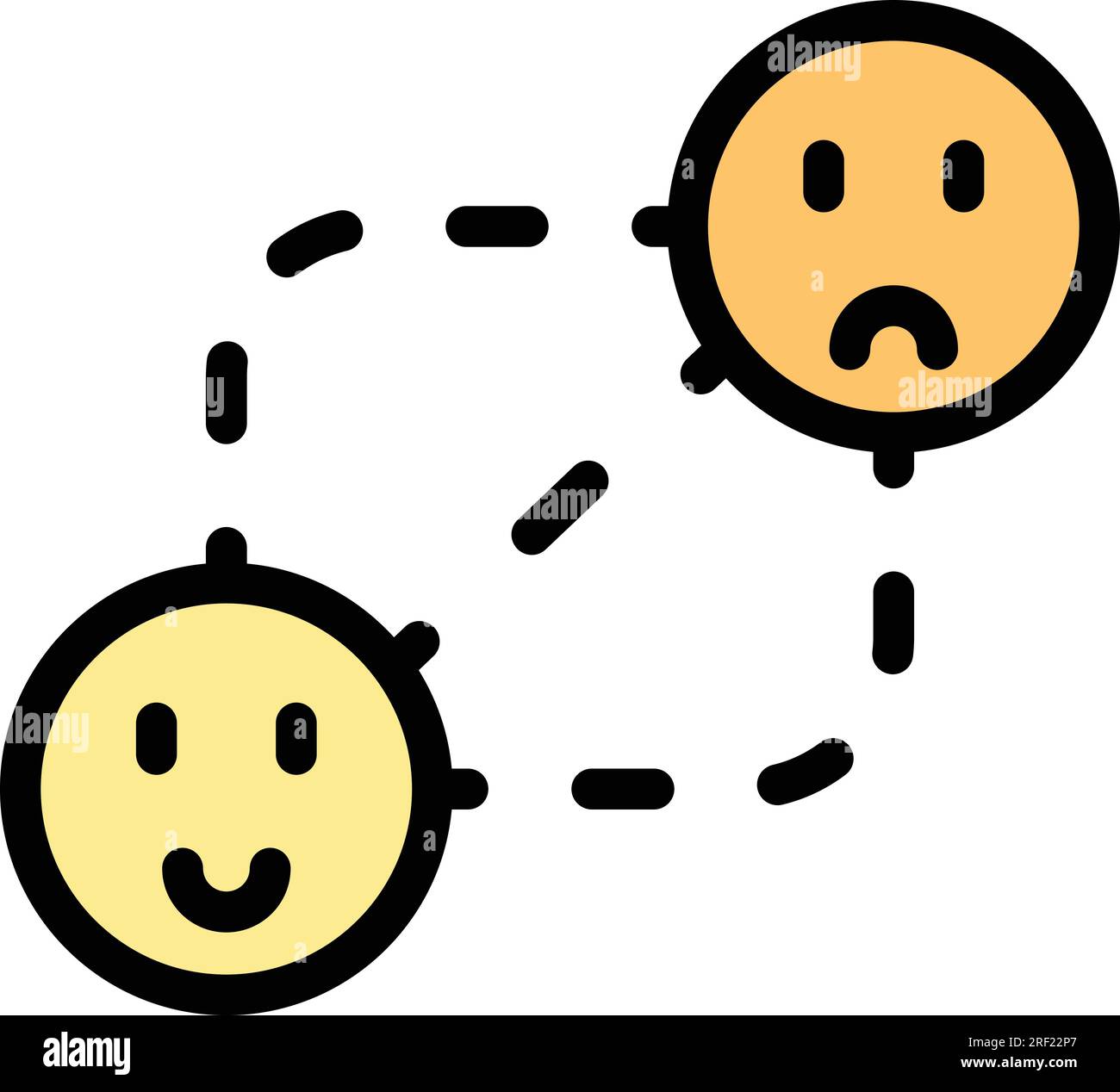 Feedback icon outline vector. Satisfaction emoji. Sad customer color ...