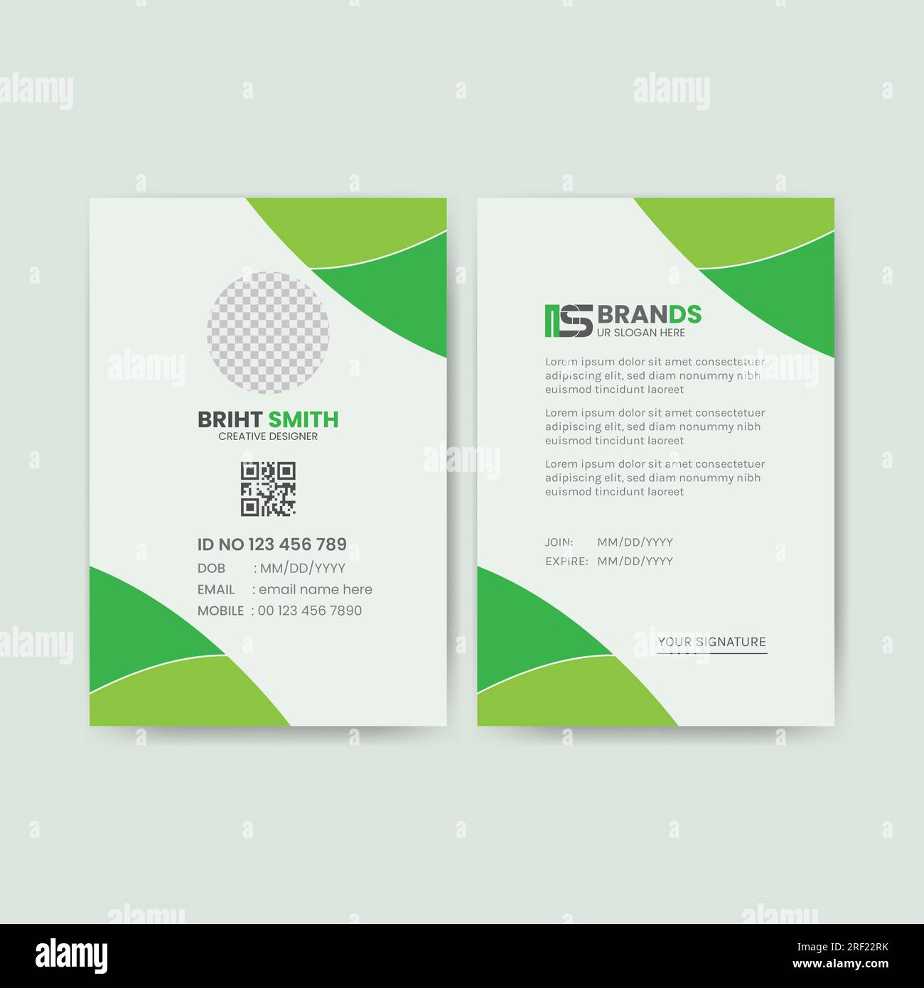 Professional creative simple Business and corporate modern id card template design Stock Vector ...