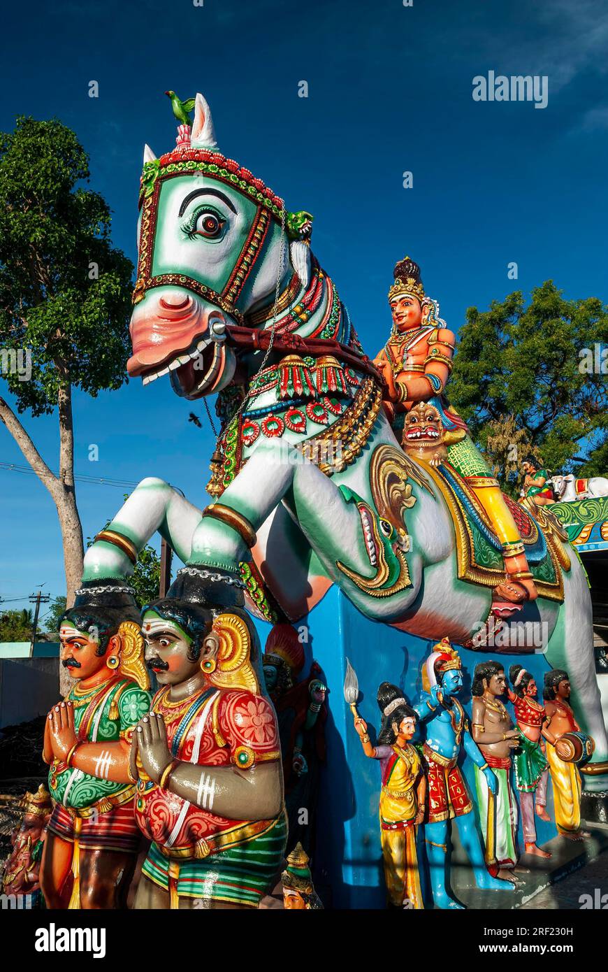 Stucco and painted Ayyanar at Avaniyapuram near Madurai, Tamil Nadu ...