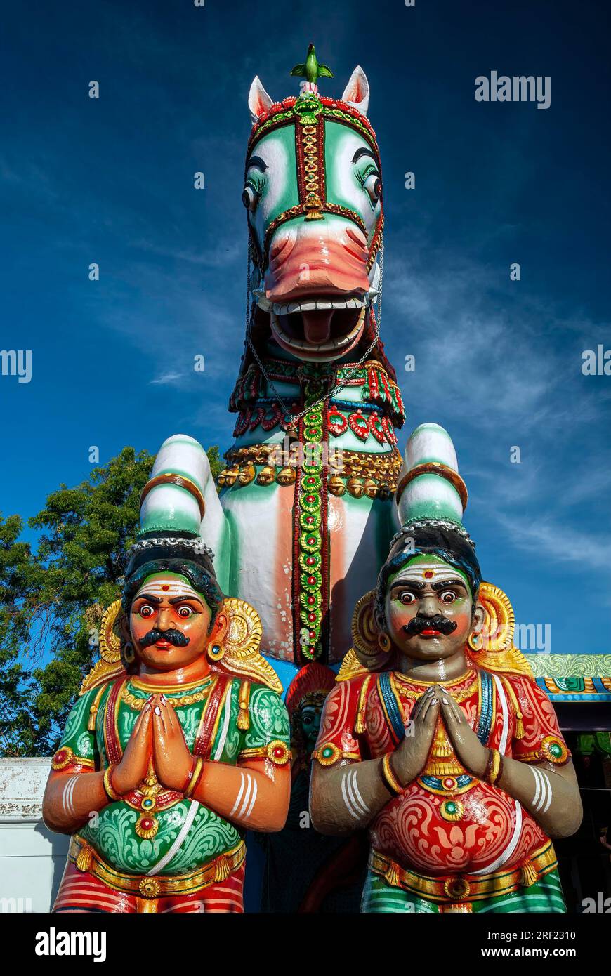Stucco and painted Ayyanar at Avaniyapuram near Madurai, Tamil Nadu ...