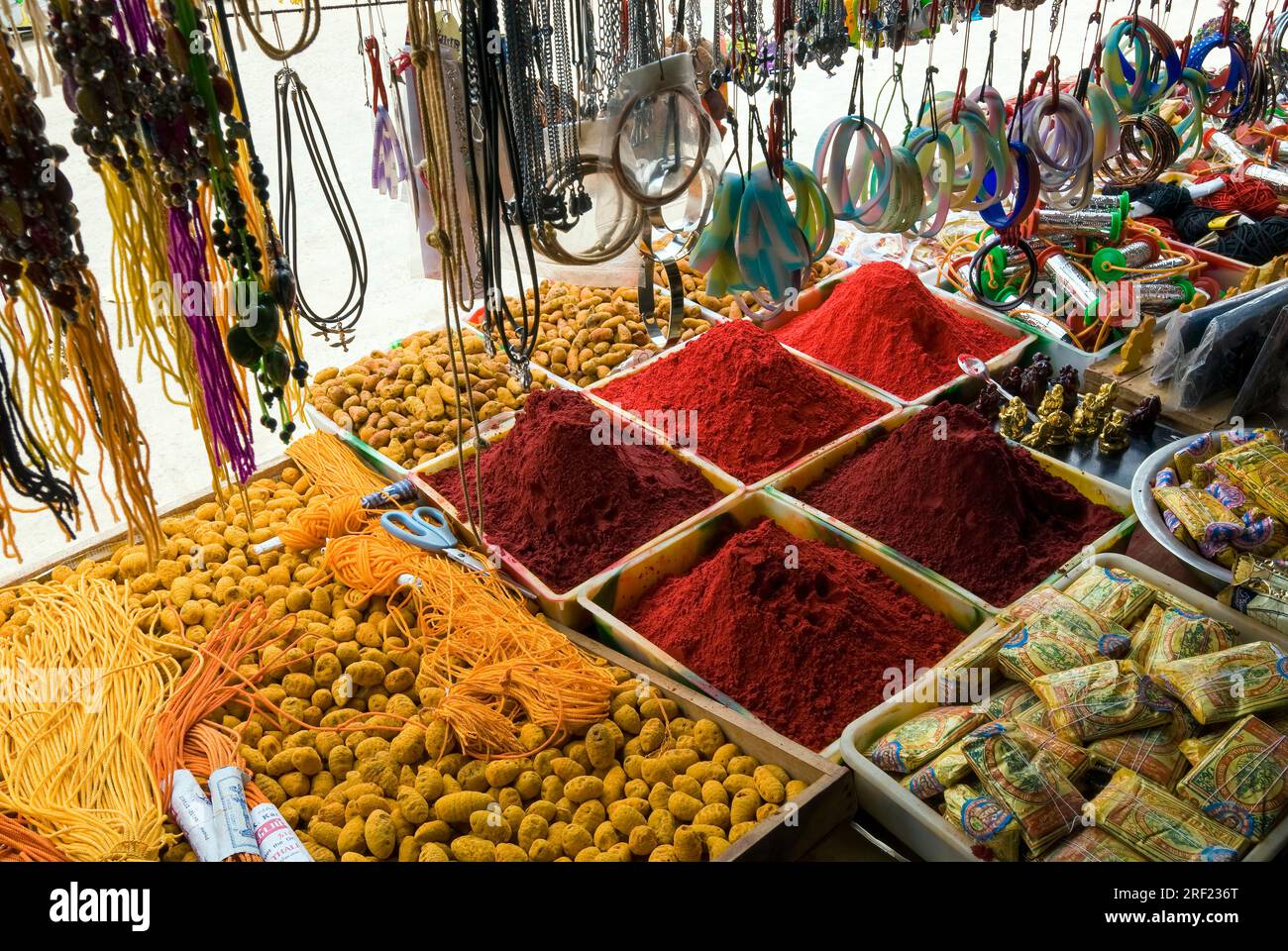 Turmeric and pooja puja things in a shop at Swamimalai near Kumbakonam ...
