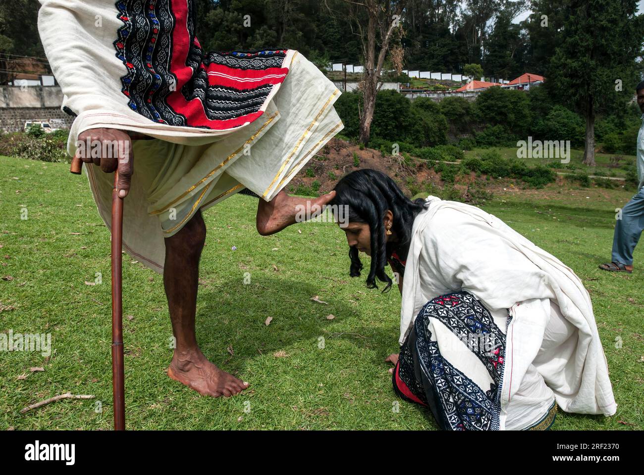Toda way of salutation blessing, Nilgiris, Ooty Udhagamandalam, Tamil ...