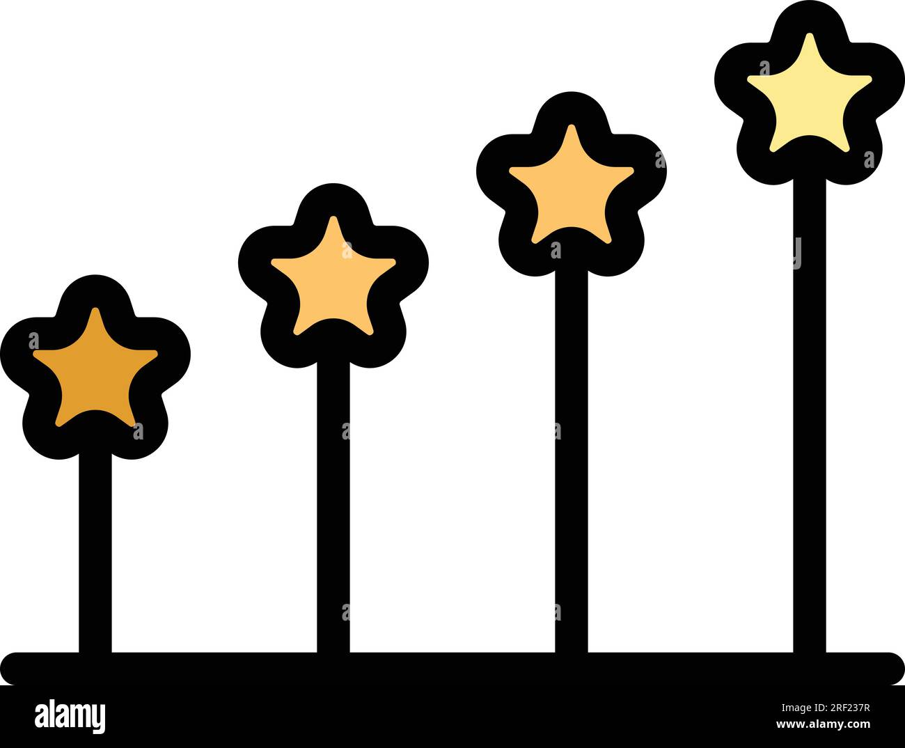 Star graph feedback icon outline vector. Satisfaction level. Customer ...