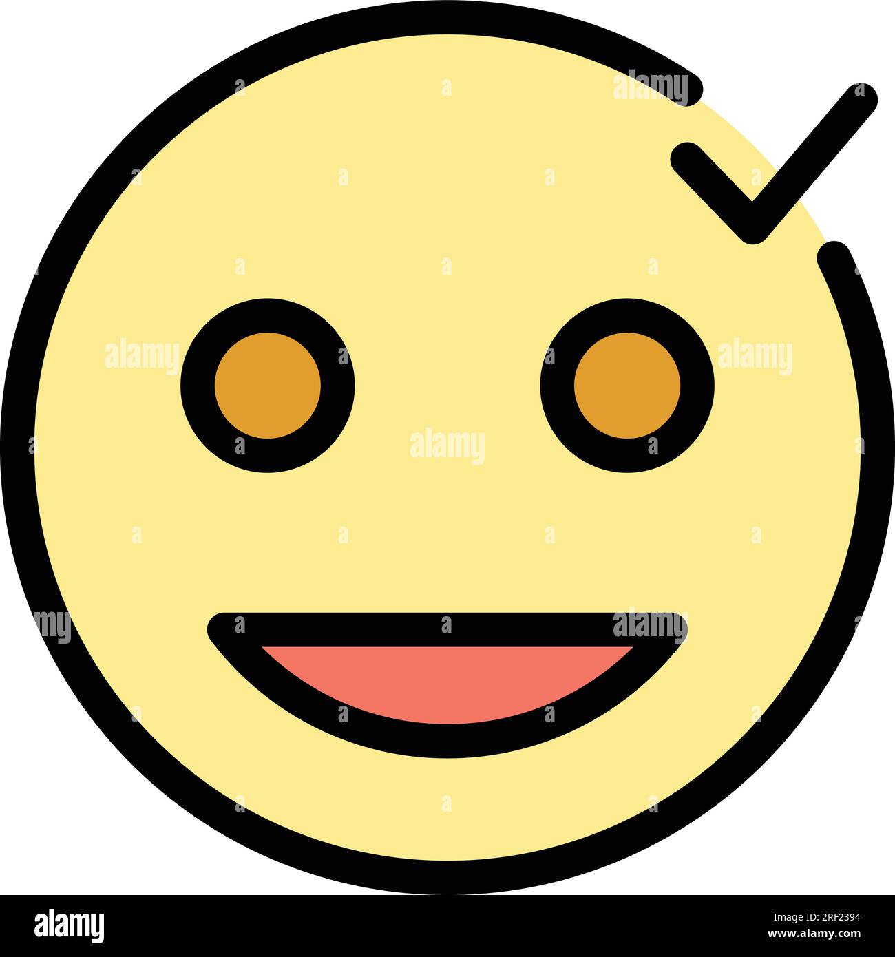 Approved feedback icon outline vector. Satisfaction level. Smiley mood ...