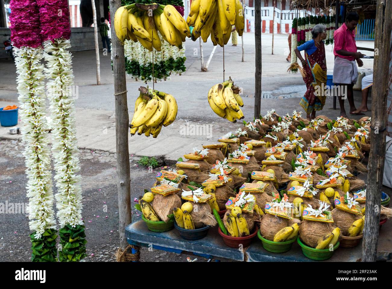 A shop selling Pooja Puja things in Lord Murugan Temple at Thiruttani ...