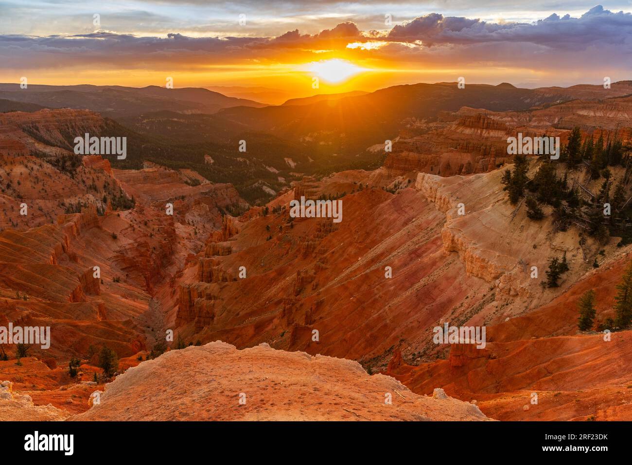 The setting sun lights up the western skies as seen from Sunset View ...