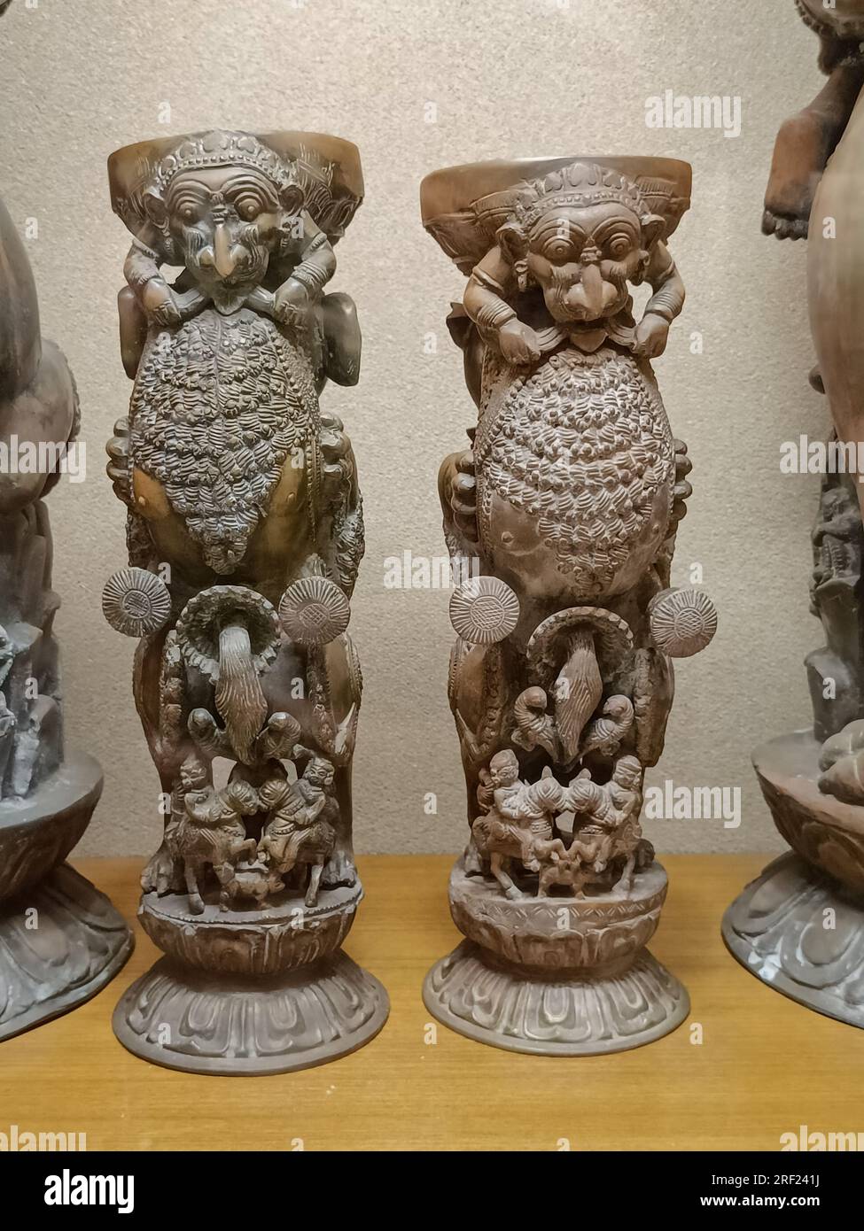 Legs of Palank (bed). Khura, Kalahandi Palace, 20th century Stock Photo ...