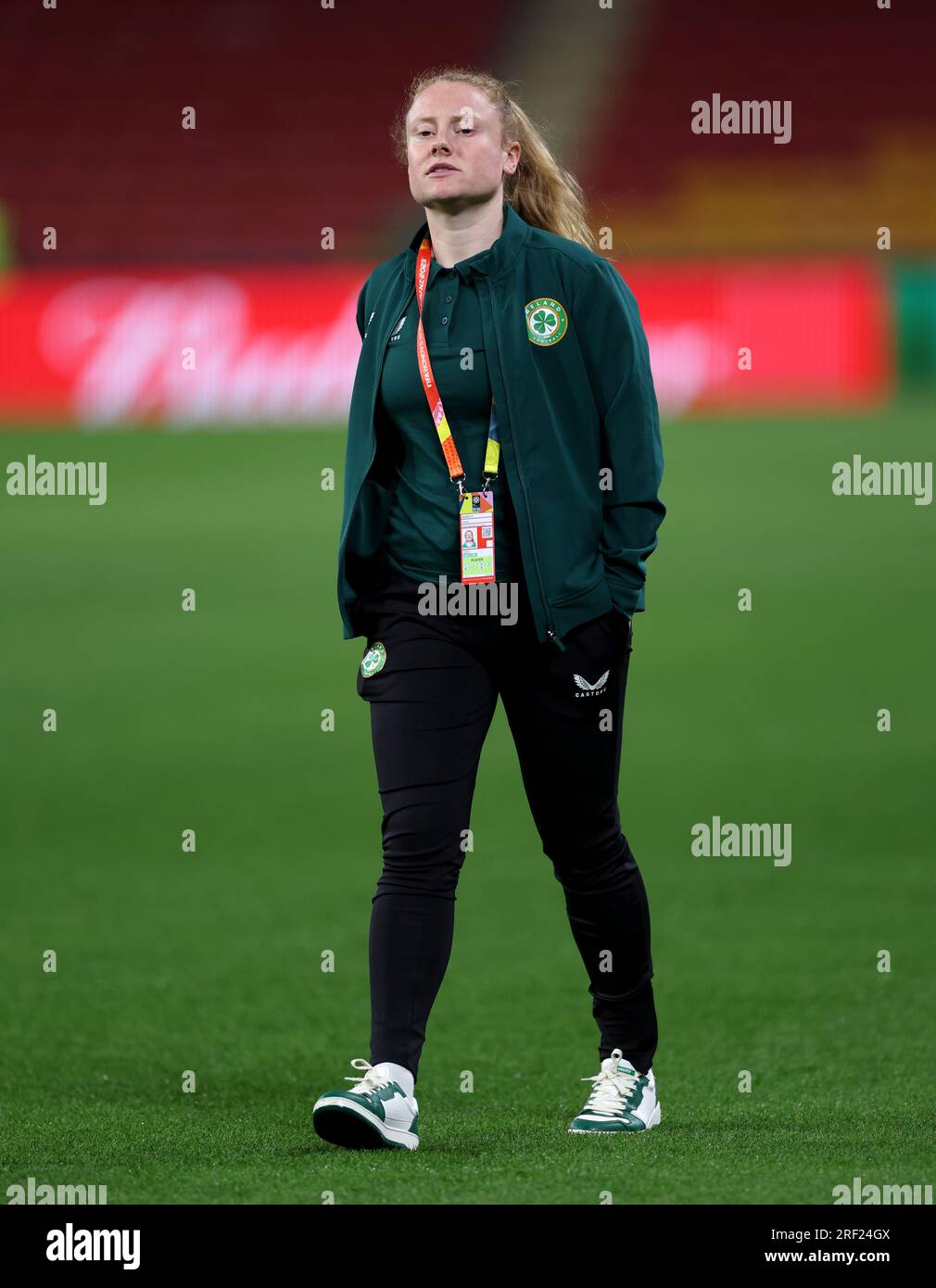 Republic of Ireland's Amber Barrett walks the pitch prior to the FIFA ...