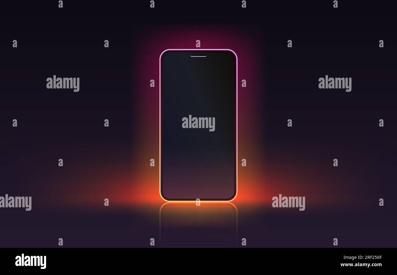 Smartphone mobile screen, technology mobile display light. Vector Stock ...