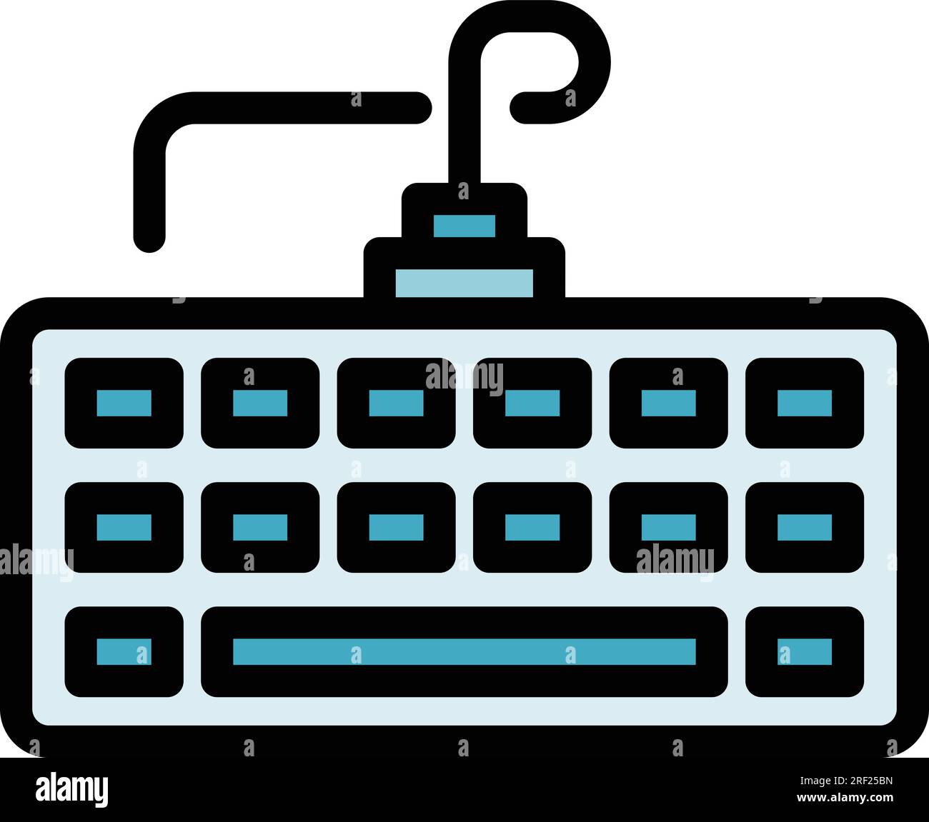 Pc keyboard icon outline vector. Cms development. Web design color flat ...