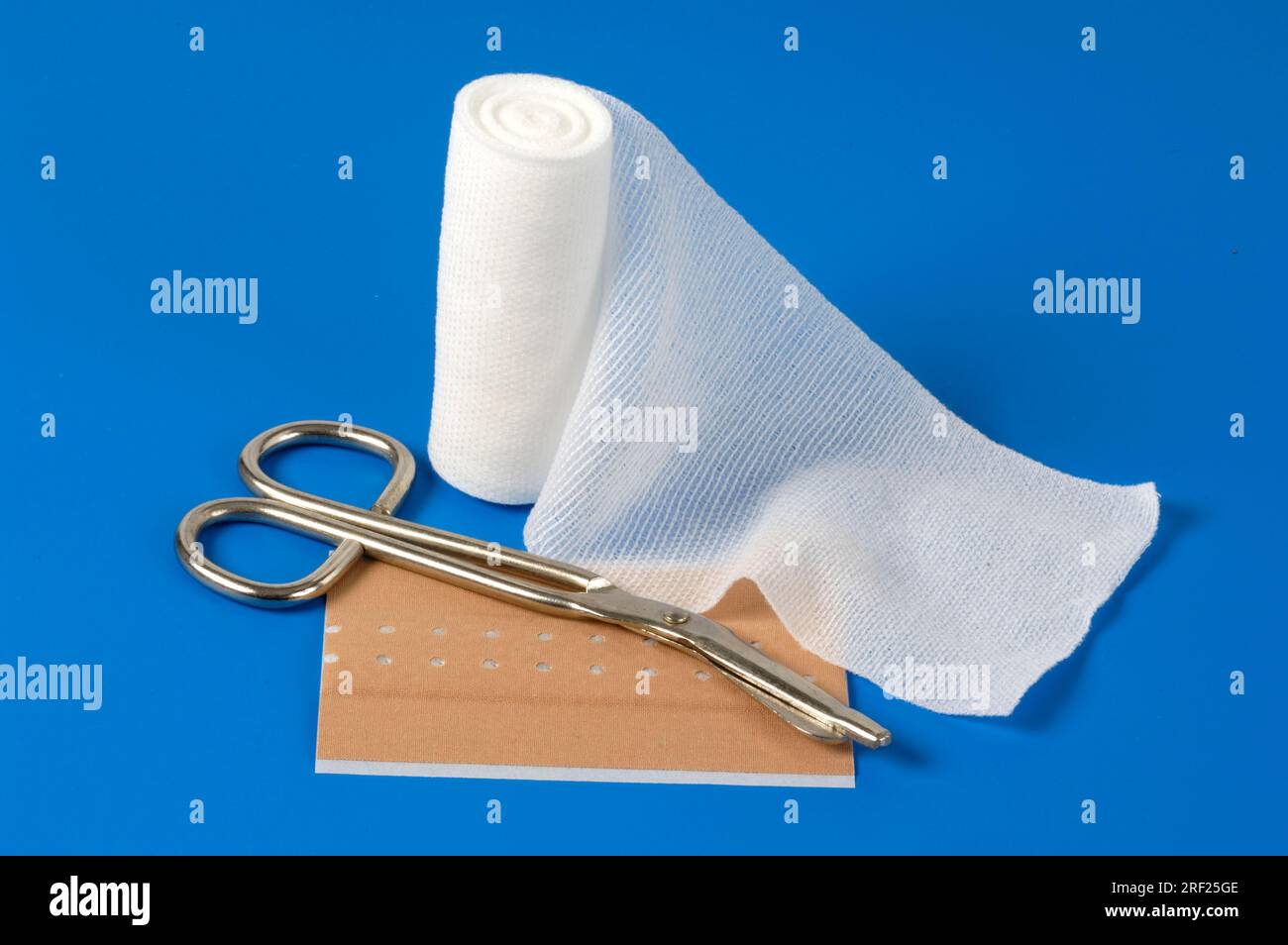 Sticking plaster, gauze and scissors, plaster, gauze bandage, release ...