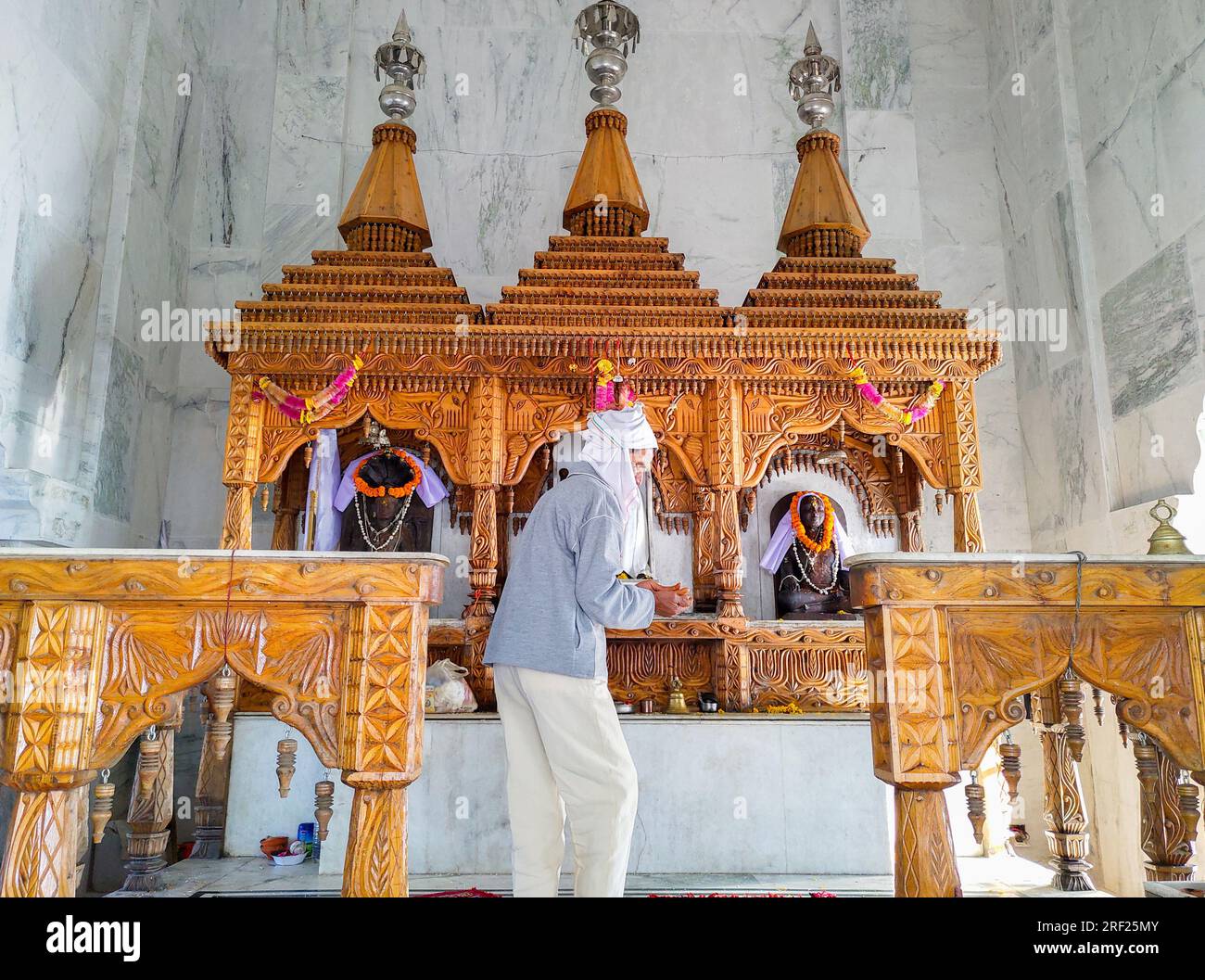 Oct. 14th, 2022 Uttarakhand, India. Man inside Bhadraj Temple ...