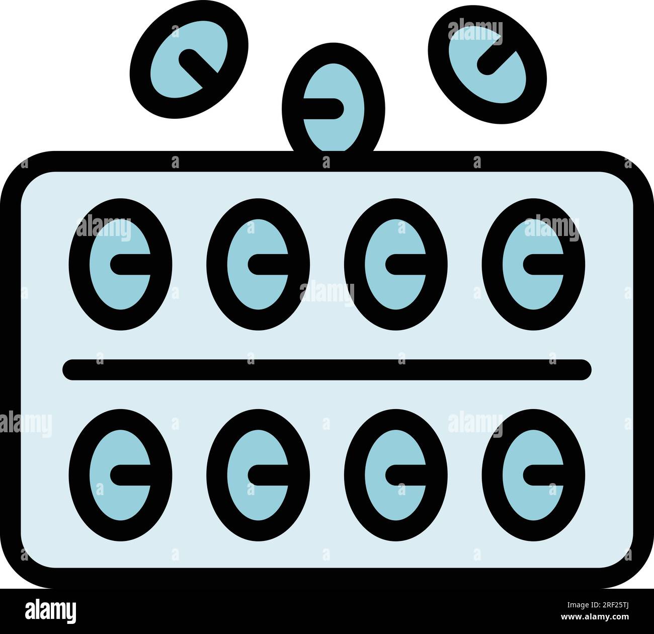Pill blister icon outline vector. Tablet pack. Medicine capsule color ...