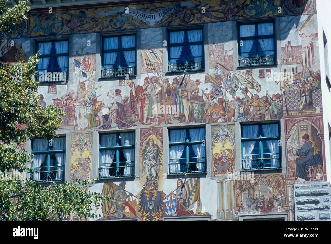 Wall painting on house 'Zum hohen Hafen', Constance, Lake Constance ...