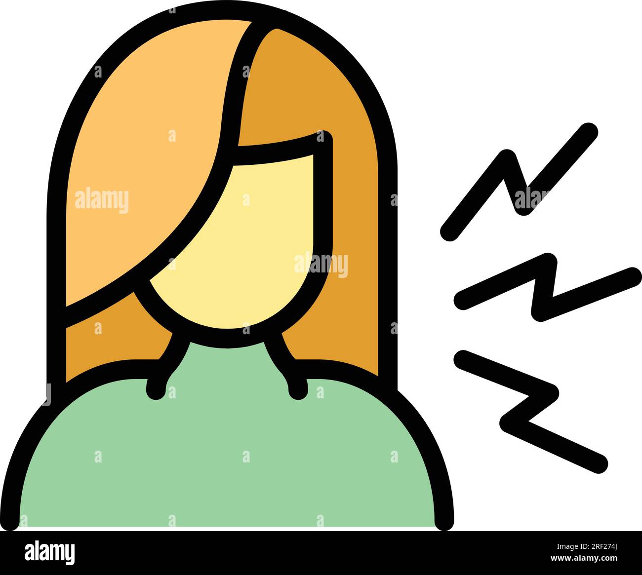 Woman stress icon outline vector. Panic attack. Mental fear color flat Stock Vector Image & Art ...