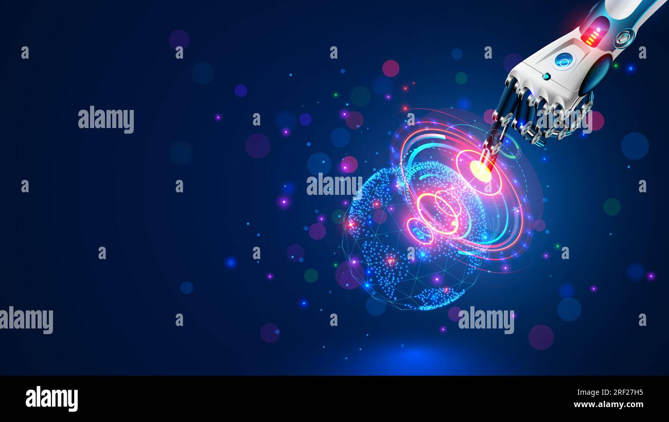 AI. Global communication technology concept. AI controls global network ... AI. Global communication technology concept. AI controls global network ...