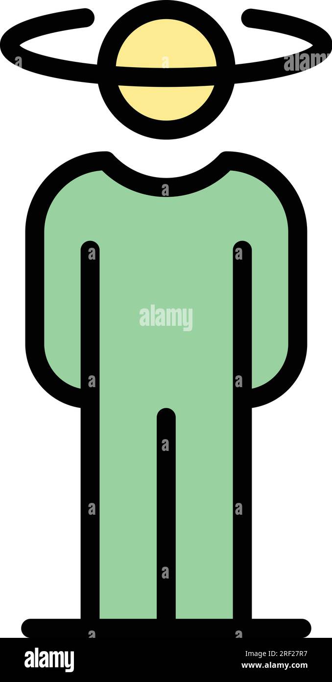 Mental fear icon outline vector. Panic attack. Anger stress color flat ...